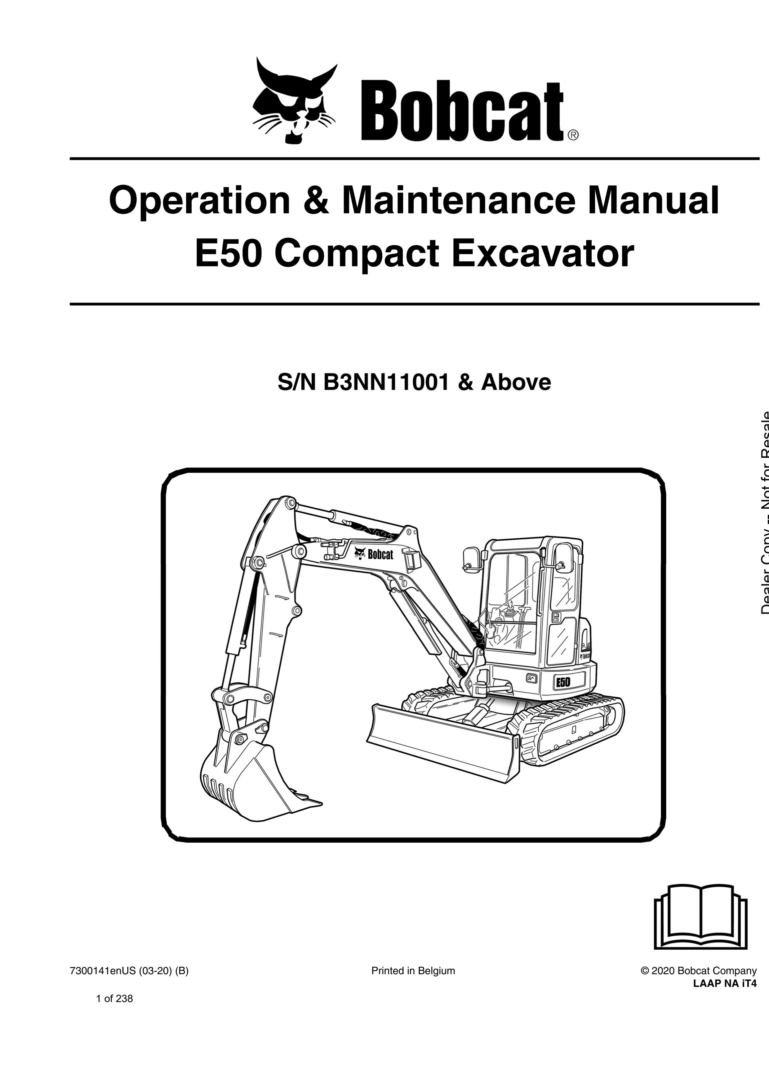Bobcat E50 Compact Excavator Operation And Main... – Heavy Equipment Manual