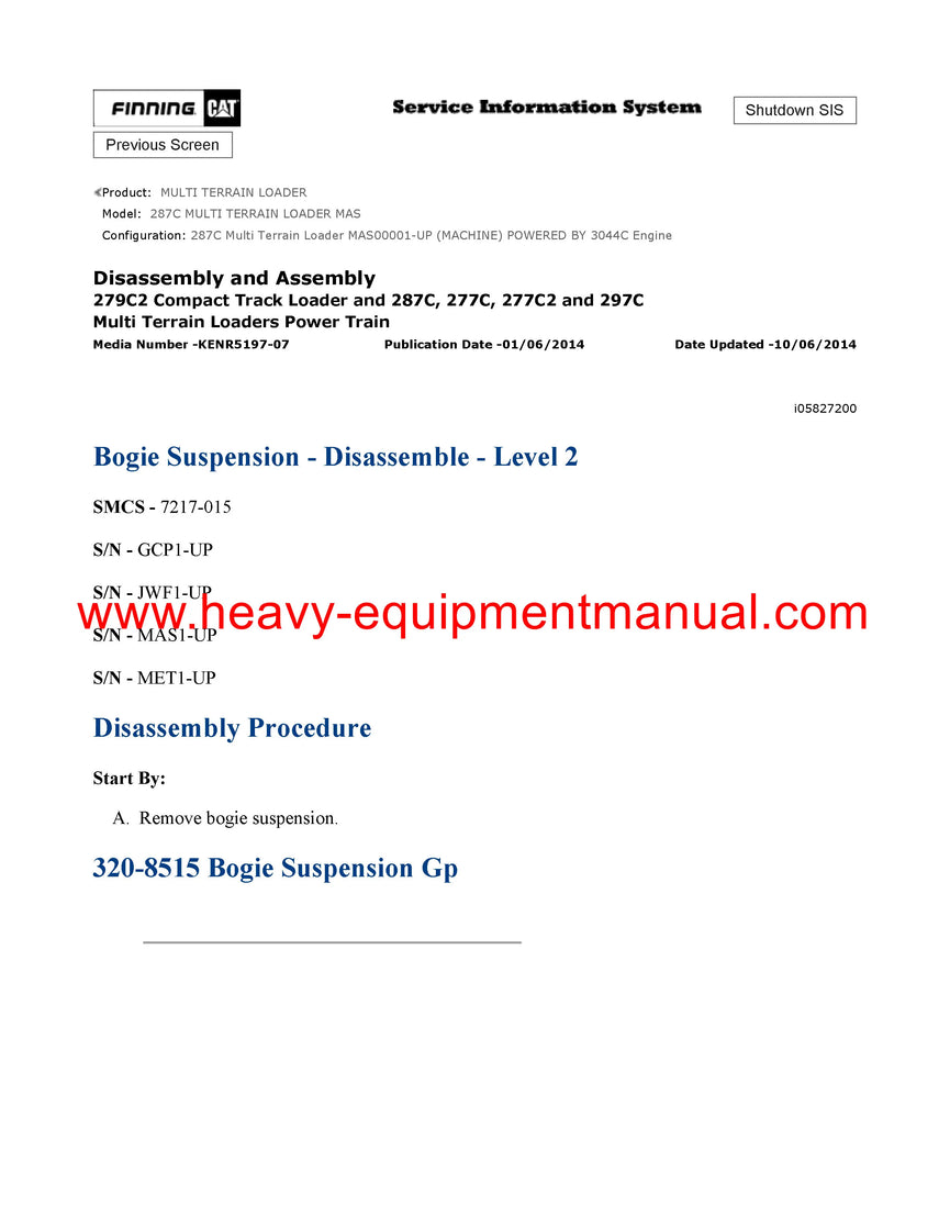 CAT CATERPILLAR Service Manuals, Workshop Manual PDF Download, Instant ...