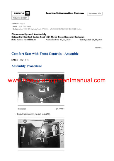 DOWNLOAD CATERPILLAR 785C TRUCK SERVICE REPAIR MANUAL APX – Heavy ...
