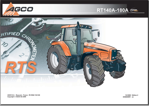 AGCO RT140A Tier 3 Tractor Powermaxx CVT Repair... – Heavy Equipment Manual