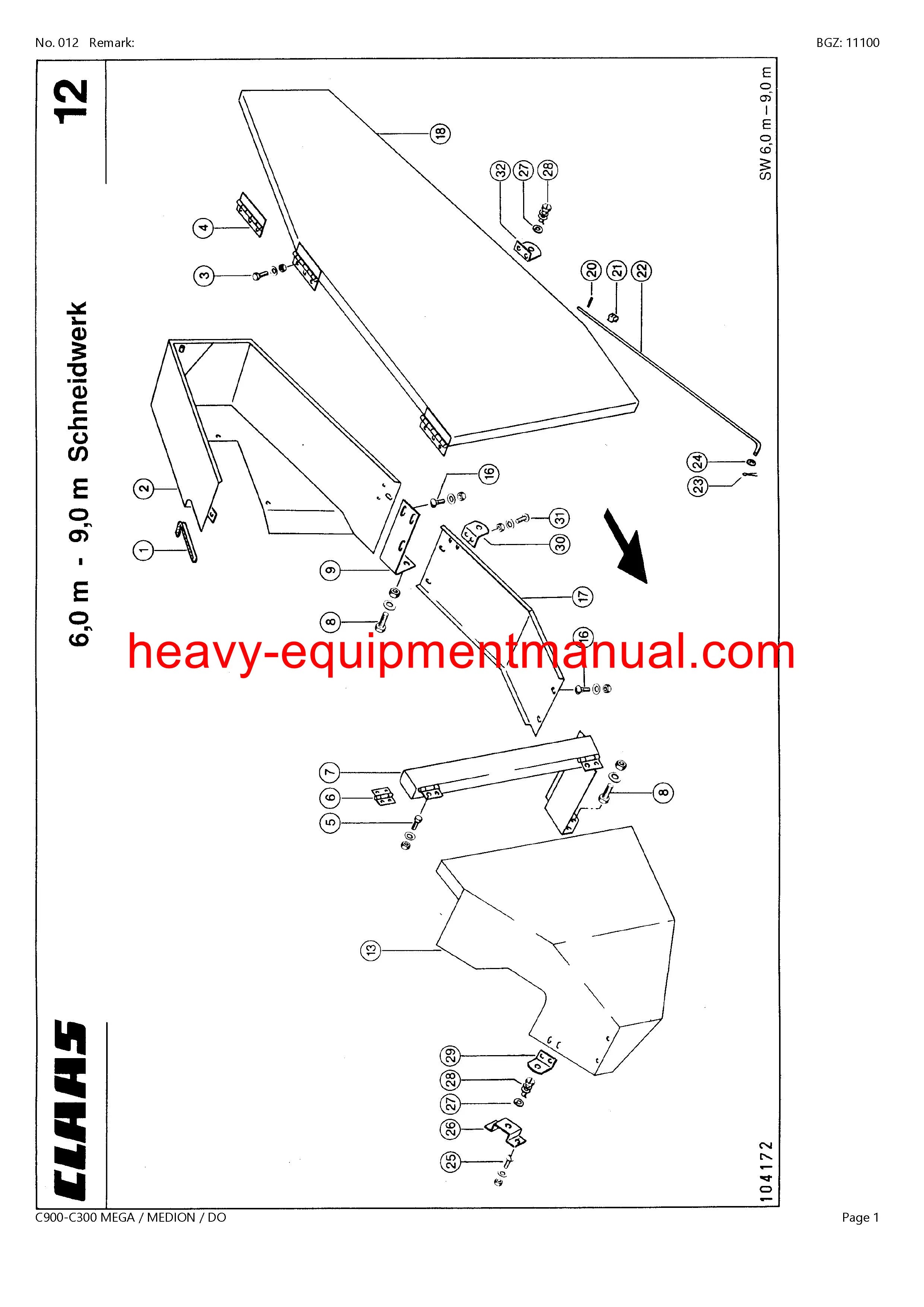 PDF Claas C900 - C300 Mega Medion Dominator Cut... – Heavy Equipment Manual