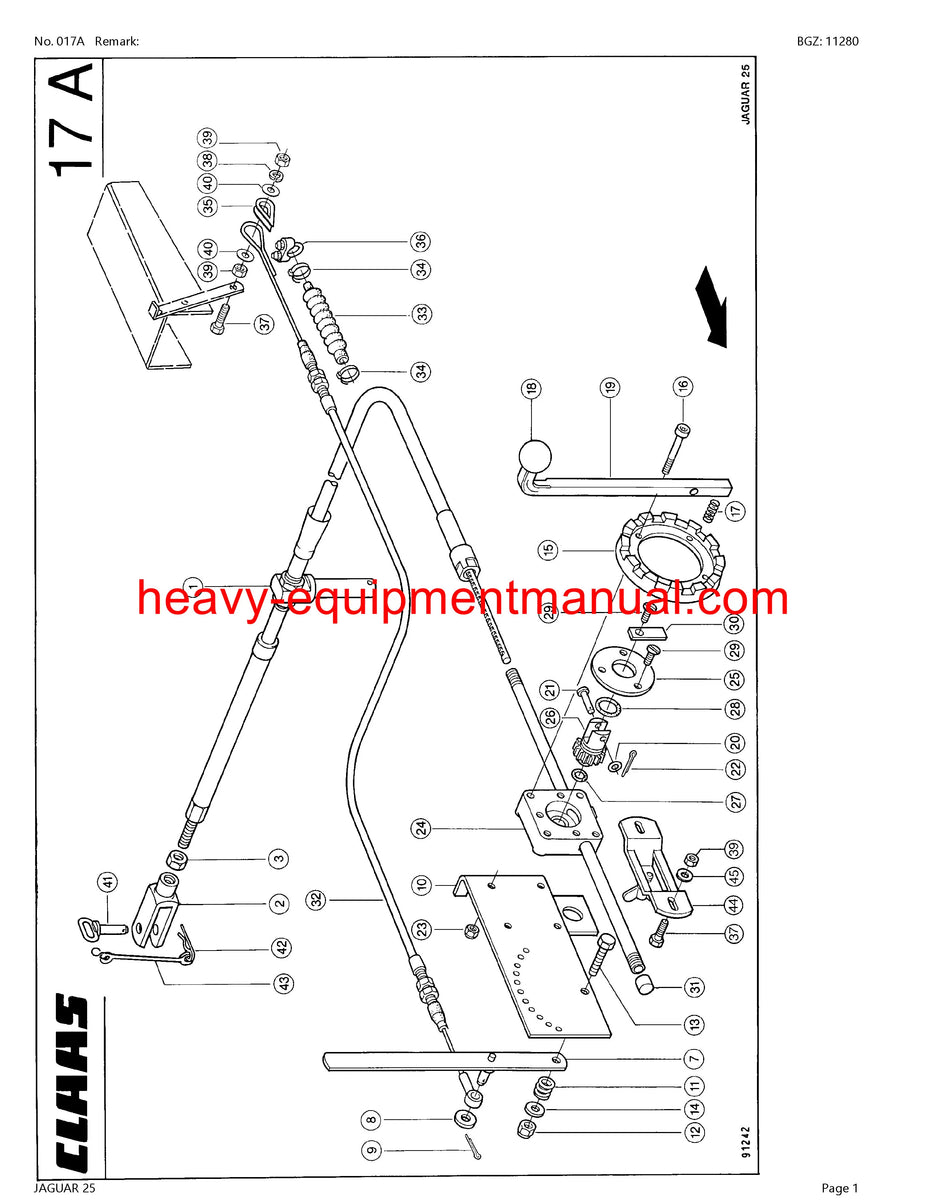 CLAAS JAGUAR 25 FORAGE HARVESTER PARTS CATALOG MANUAL – Heavy Equipment ...