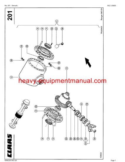 PDF Claas 945 GX Ranger Telehandler Parts Manual – Heavy Equipment Manual