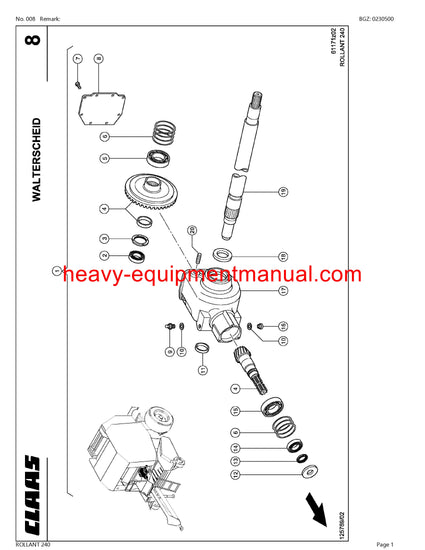 PDF Claas 240 Rollant Baler Parts Manual – Heavy Equipment Manual