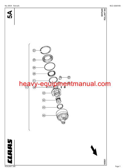 PDF Claas 340 Rollant Baler Parts Manual – Heavy Equipment Manual