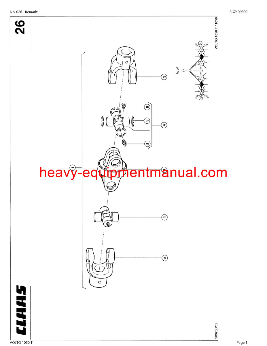 Download Claas Volto 1050T Tedder Parts Manual PDF 62501001-62599999 ...