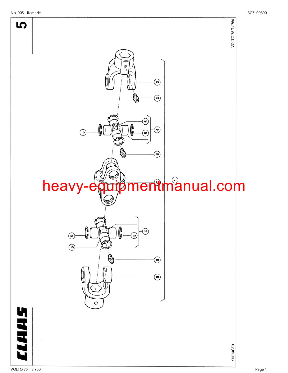 PDF Claas 75T, 750 Volto Tedder Parts Manual – Heavy Equipment Manual