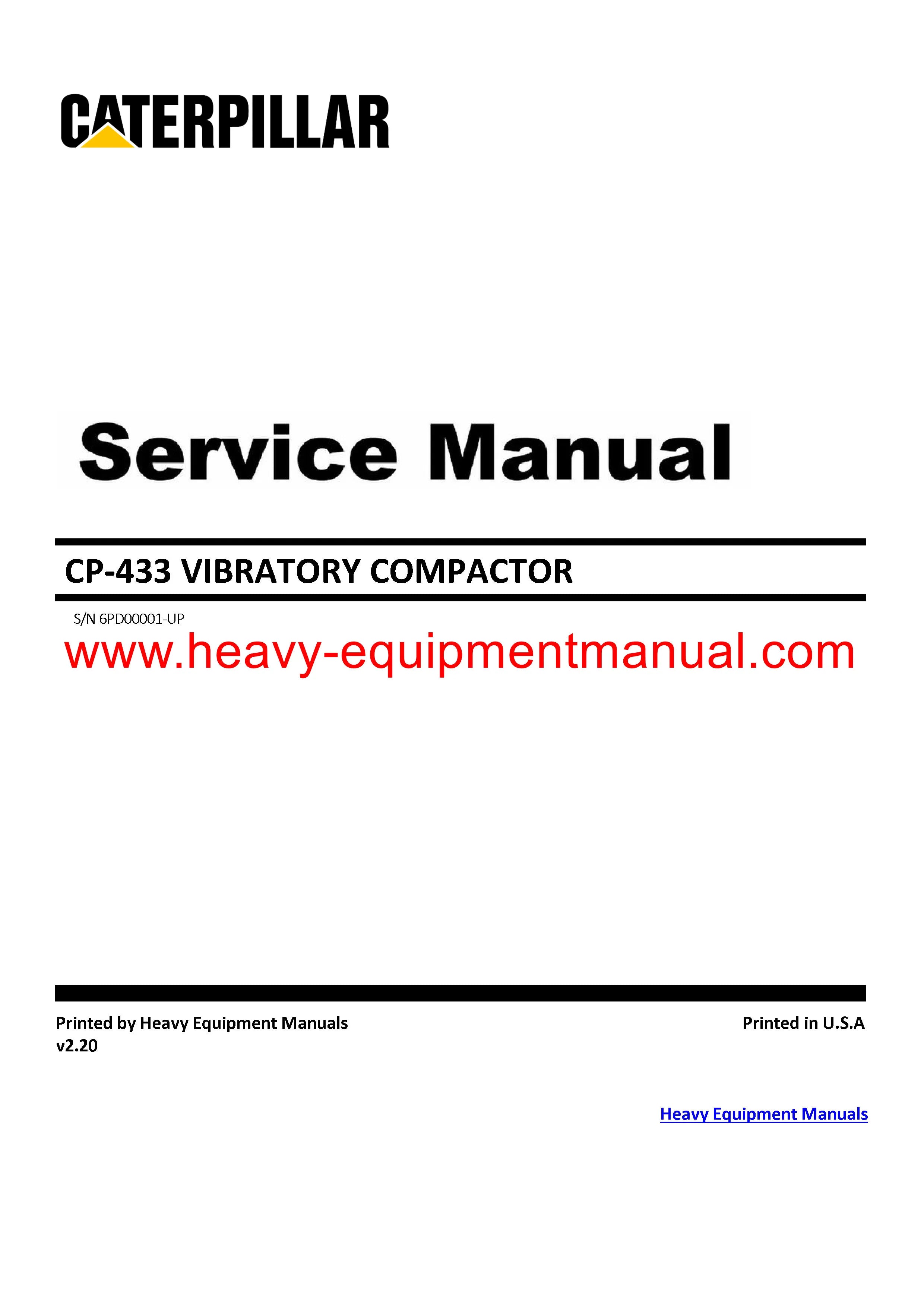 Download Caterpillar CP-433 VIBRATORY COMPACTOR... – Heavy Equipment Manual