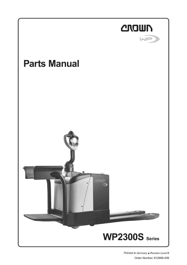 Crown WP2300S Forklift Parts Manual - PDF Download – Heavy Equipment Manual
