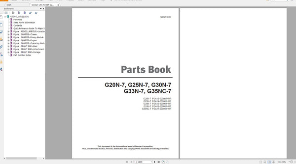 Doosan G20N-7 G25N-7 G30N-7 G33N-7 G35NC-7 LPG ... – Heavy Equipment Manual