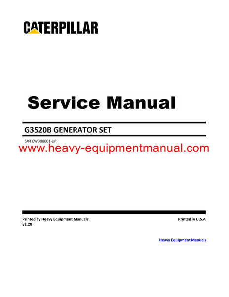 Download Caterpillar G3520B GENERATOR SET Service Repair Manual CWD ...