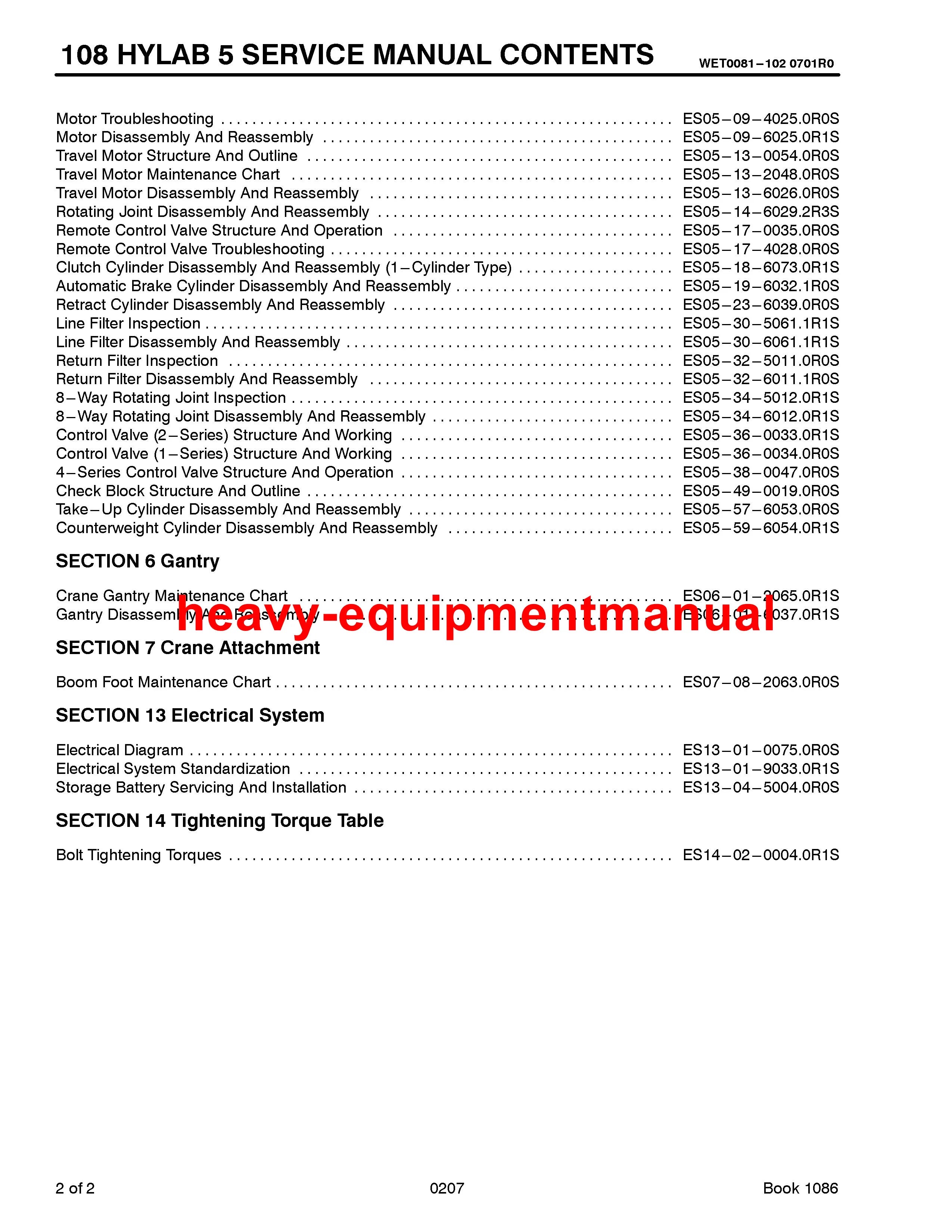 Link Belt 108 HYLAB 5 Crane Full Complete Servi... – Heavy Equipment Manual