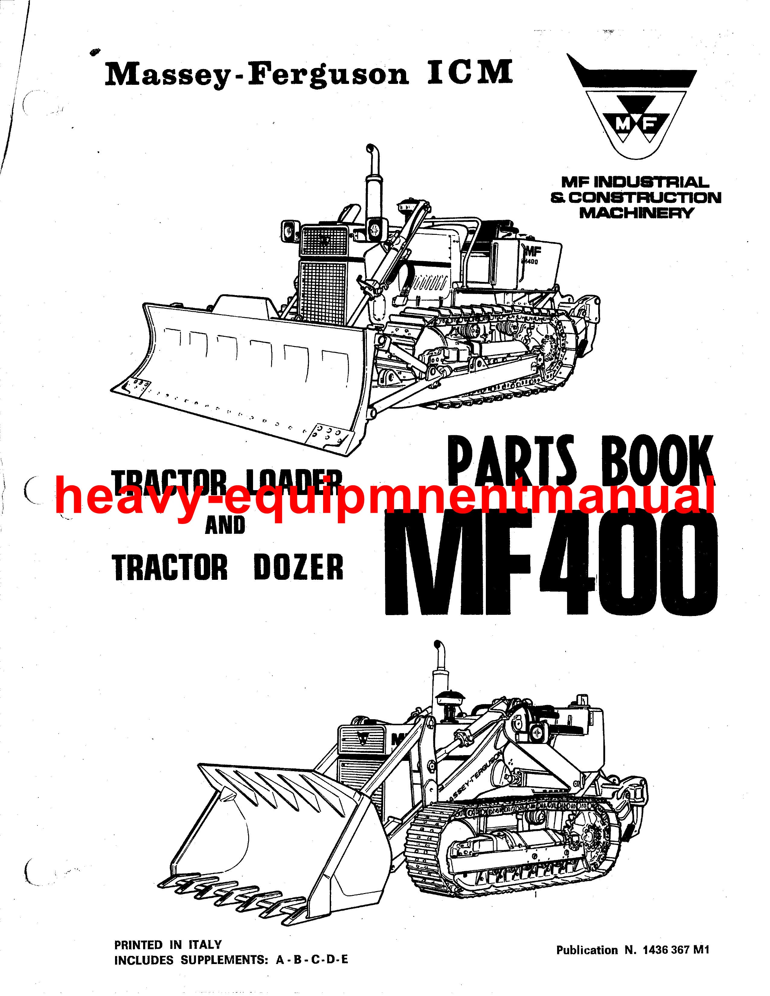 Massey Ferguson MF400 Tractor Loader-Dozer Part... – Heavy Equipment Manual