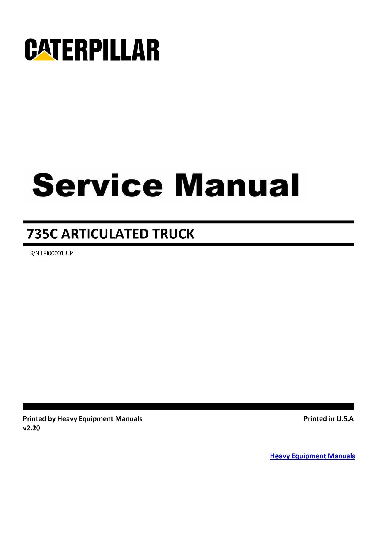 Download Caterpillar 735C Articulated Truck Ser... – Heavy Equipment Manual