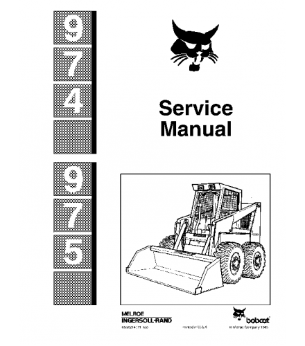 BOBCAT 974, 975 SKID STEER LOADER SERVICE REPAI... – Heavy Equipment Manual