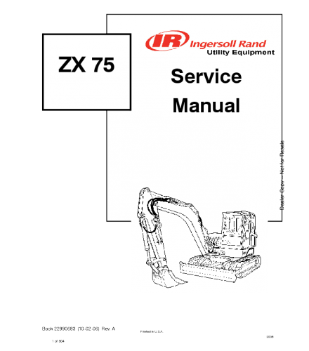 BOBCAT ZX75 EXCAVATOR SERVICE REPAIR MANUAL – Heavy Equipment Manual
