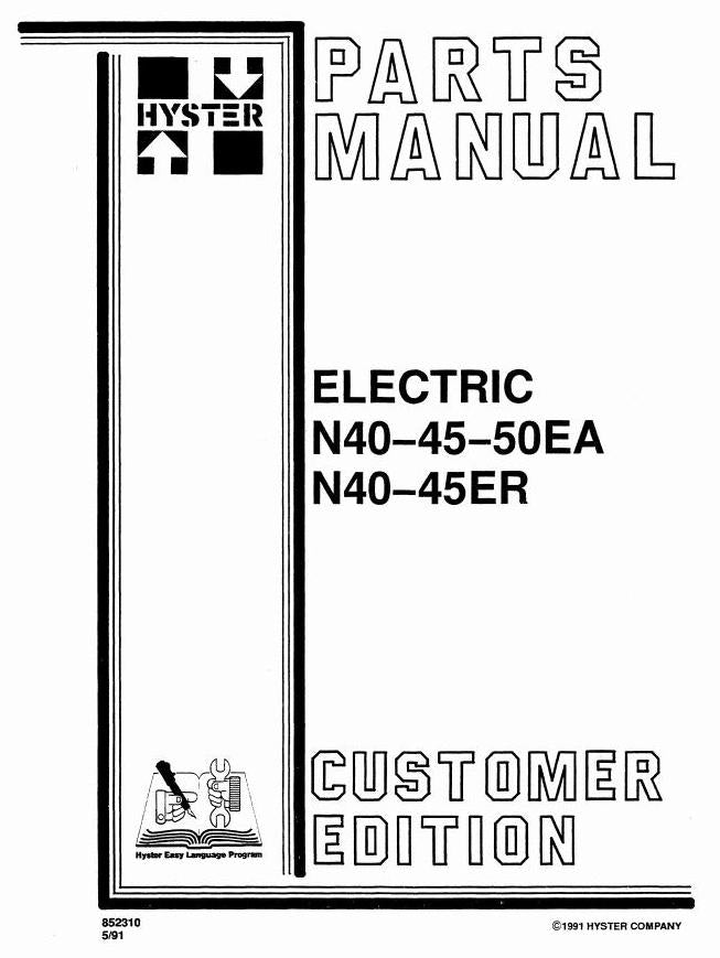 Hyster N40EA, N45EA, N50EA, N40ER, N45ER Electric Reach Truck C138 Ser ...