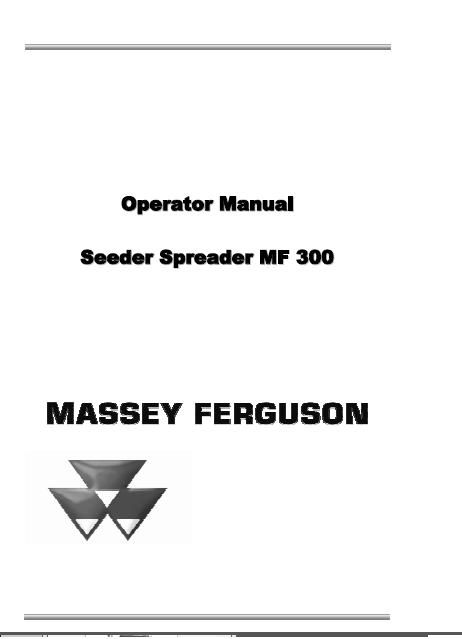 MASSEY FERGUSON MF 300 Operator Instruction Manual – Heavy Equipment Manual